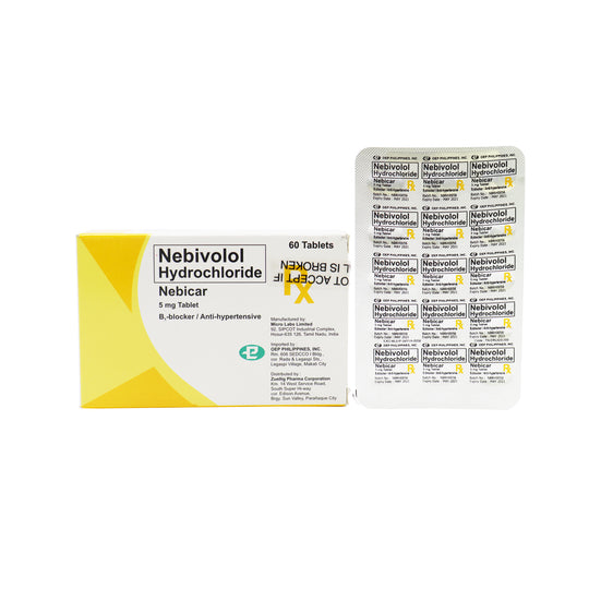 NEBICAR Nebivolol Hydrochloride 5mg Tablet 1's price in the Philippines | MedsGo Pharmacy